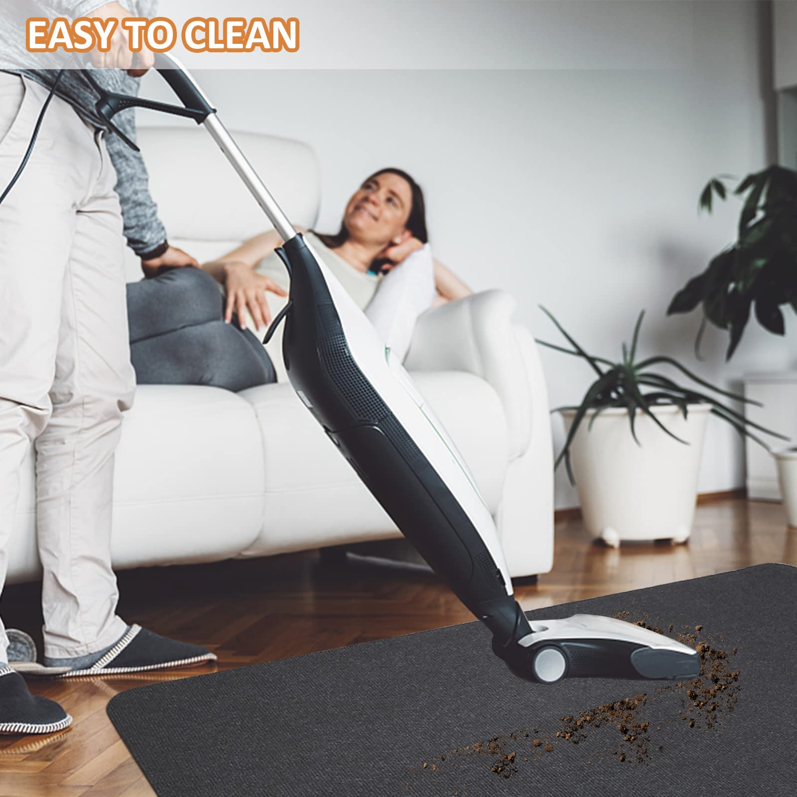 HomeMall Office Chair Mat for Hardwood and Tile Floor, Computer Chair Mat, Non-Slip Floor Protector Rug Carpet, Non-Curve, Under Desk Mat for Rolling Chair, Dark Grey(48"x36")