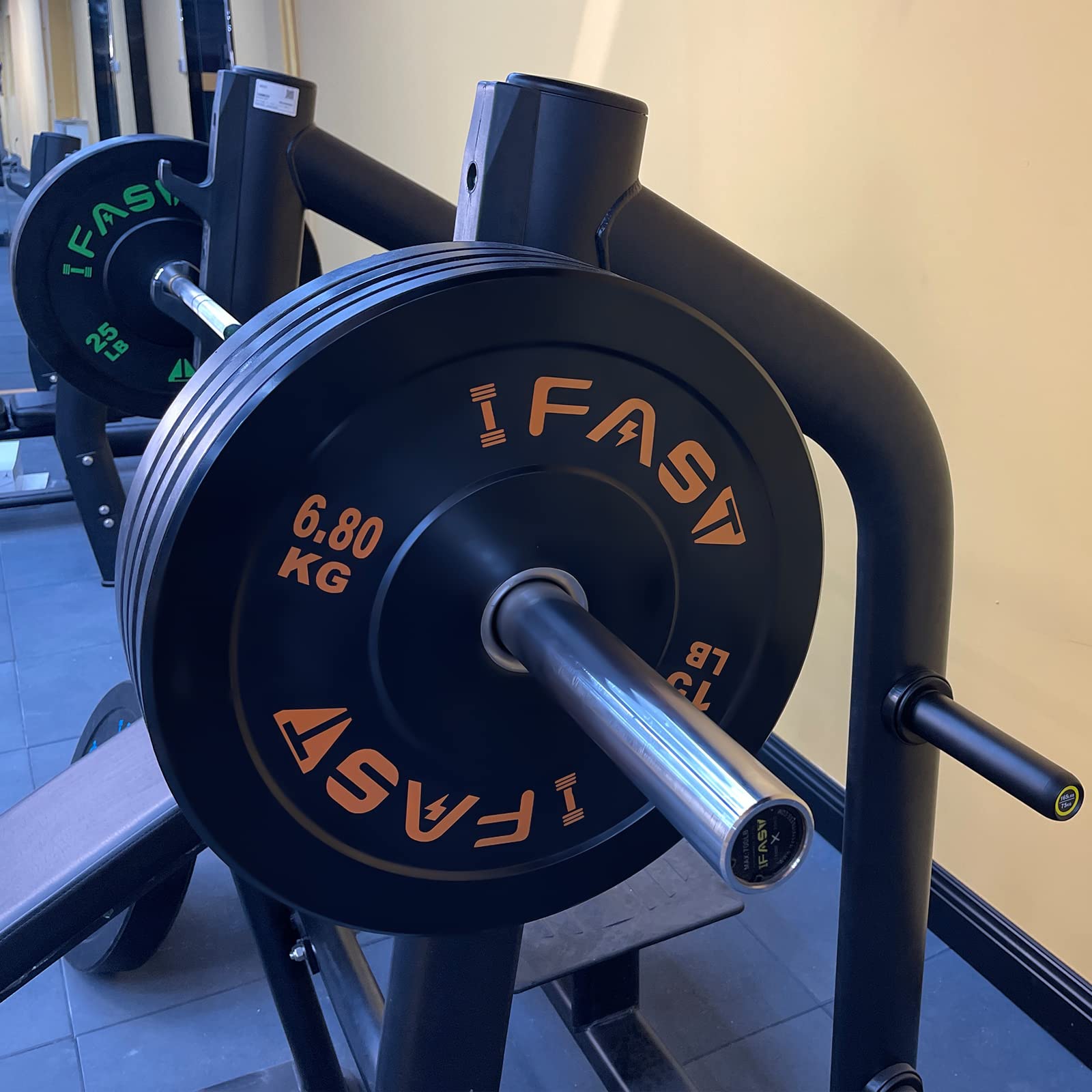 IFAST Home Gym 370LB Olympic Weight Set with 7Ft Olympic Barbell Bar, Bumper Plates Set, 700 lb Weight Capacity Bar with 2β Shaft (370 lbs Weight Set and Bar)