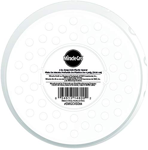 Miracle-Gro SMGCVSD04 4" Deep Plastic Saucer, Clear