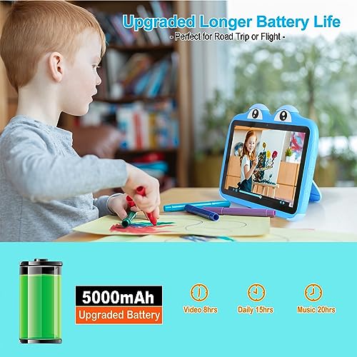 Kids Tablet 10.1 Inches Tablet for Kids, Android 11 64GB Tablets for Kids with Case, Google Play, YouTube, Dual Camera, WiFi, Bluetooth, Apps Pre-Installed, Education, Parent Control (Blue)