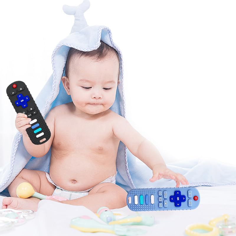 Silicone Baby Teething Toys,Remote Control Teether for Babies 0-18 Months,Baby Chew Teether Toys for Infant and Toddlers,BPA Free