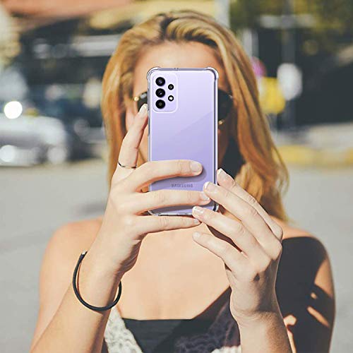 ivoler [4 in 1 Case for Samsung Galaxy A32 5G/M32 5G (Not fit A32 4G/M32 4G) with 3 Pack Tempered Glass Screen Protector, Clear Slim Soft TPU Silicone Protective Shockproof Phone Case 6.5 inch