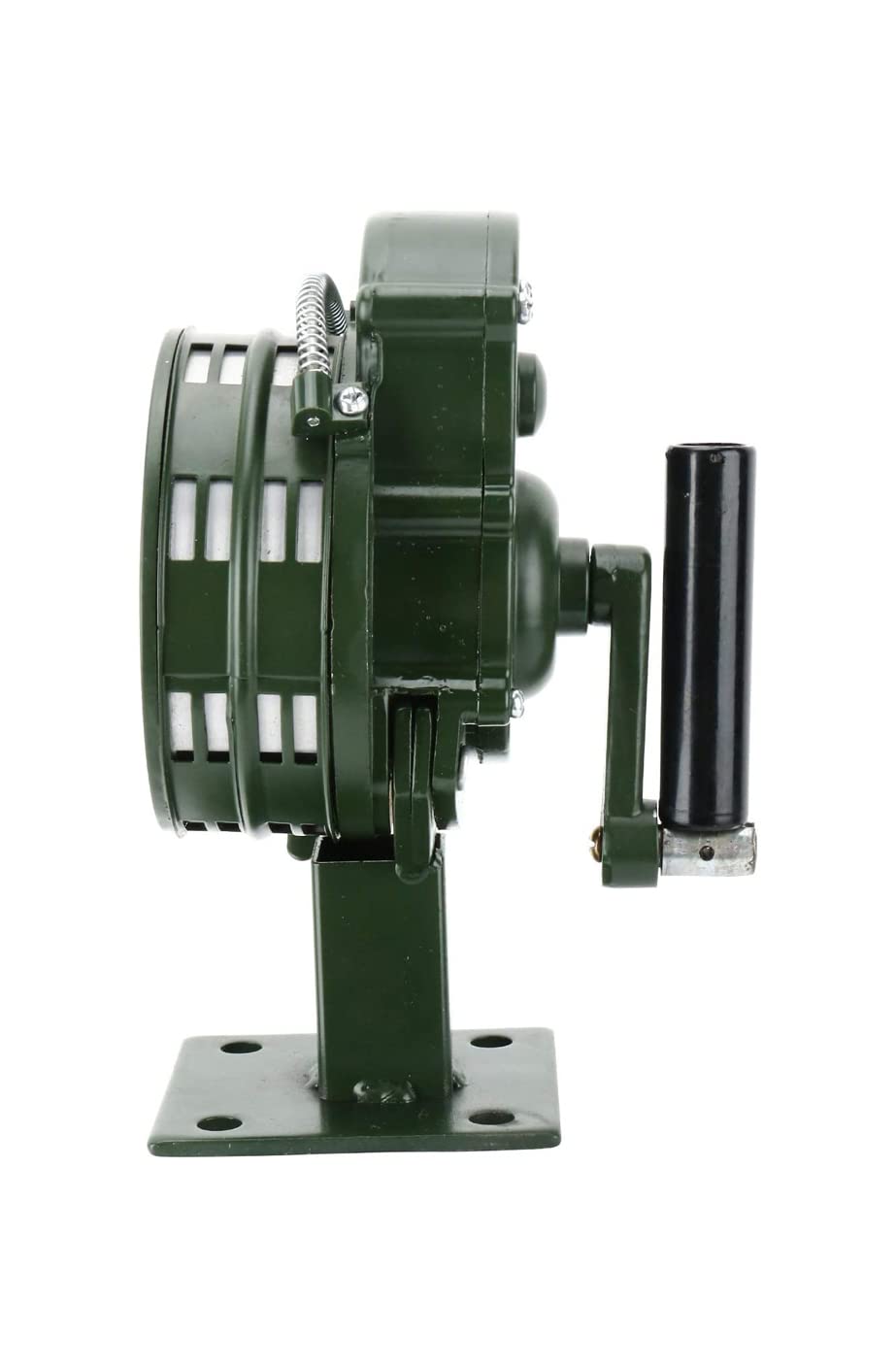 Mono-gatari Handheld Air Raid Siren Base Mount Hand Crank Siren Horn Manual Operated Metal Alarm 110db Home Self Protection Security