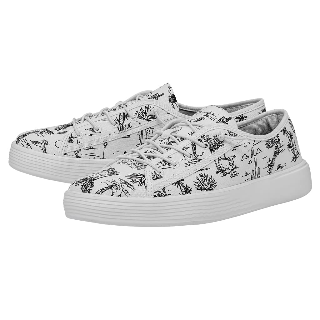 Hey Dude Cody Desert White/Black Men's 10 & Women's 12 | Unisex Sneakers | Unisex Slip On Shoes | Comfortable & Light-Weight