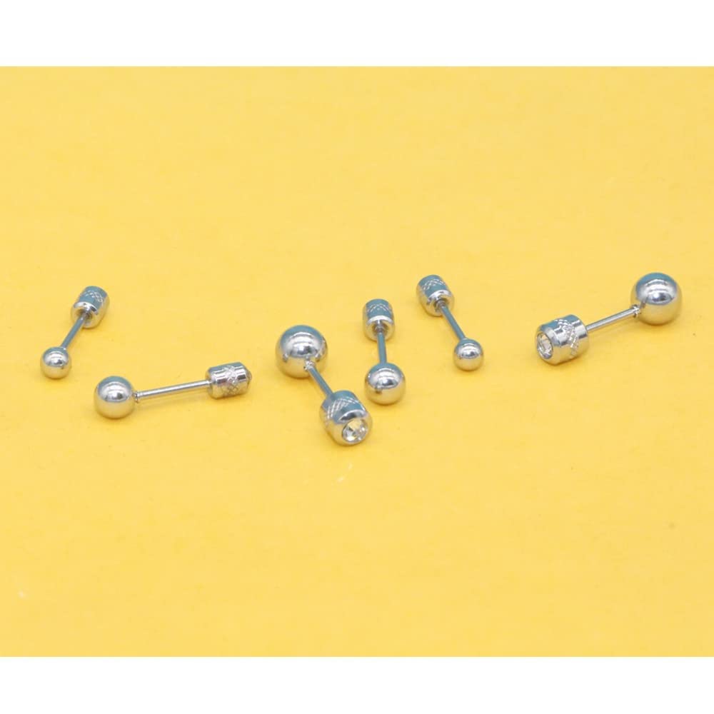 Hopply Screw on Earring Backs for Women,Hypoallergenic Surgical Steel Stud Earrings Ball Star Circle Simple Geometric Cartilage Helix Flat Back Piercing Earrings