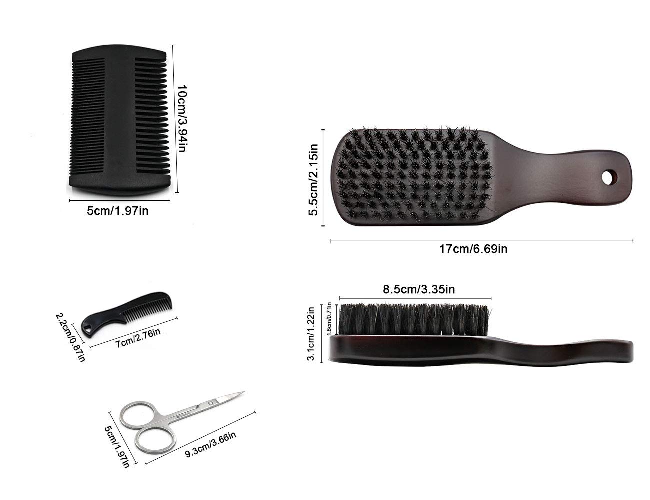 IGEA Beard Care Kit 6 in 1,Beard Brush, Comb, Beard Shaper, Scissors, Travel Bag, Works with Beard Razor Electric Trimmers