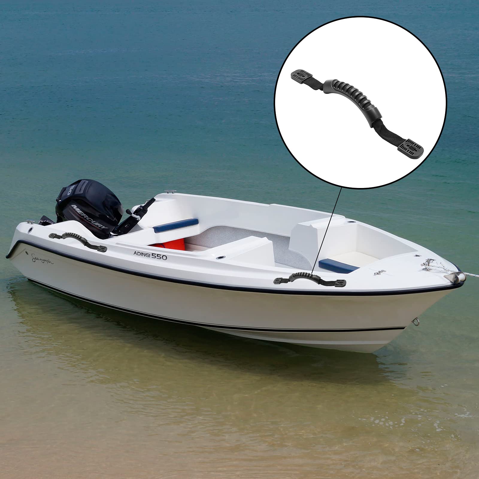 Jiozermi 4 Pack Kayak Carry Handles, Kayak Accessories, Side Mount Carry Replacement Handles with Plastic Buckle for Kayak Paddle, Tandem Kayak, Canoe Boat & Lifetime Kayaks