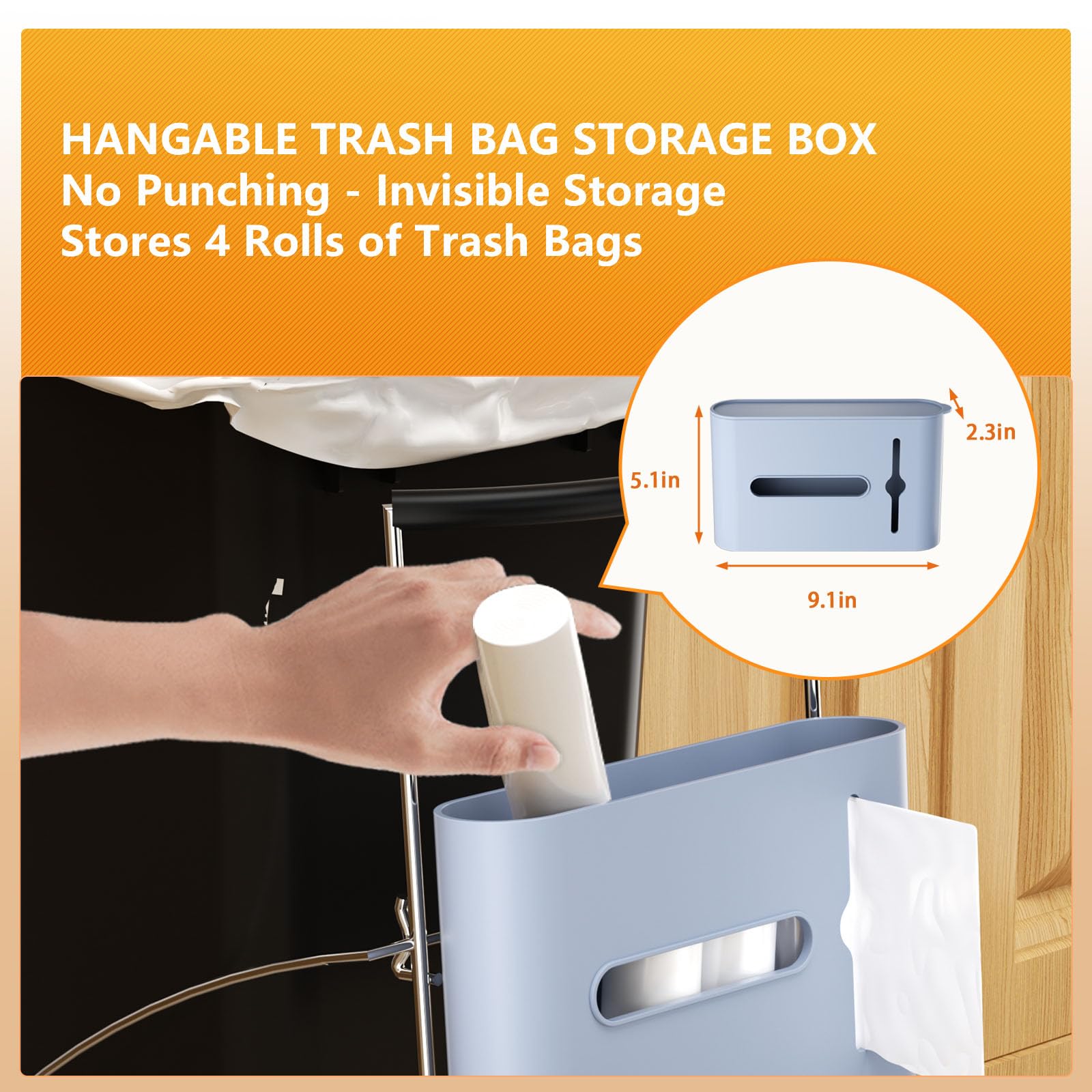 Pull Out Trash Can Under Cabinet with Garbage Bag Holder,Heavy Duty Under Sink Garbage Can Pull Out Kit-Up to 125 lb,Fit for 7–13 Gallon Cans ,Chrome (Trash Can Not Included)
