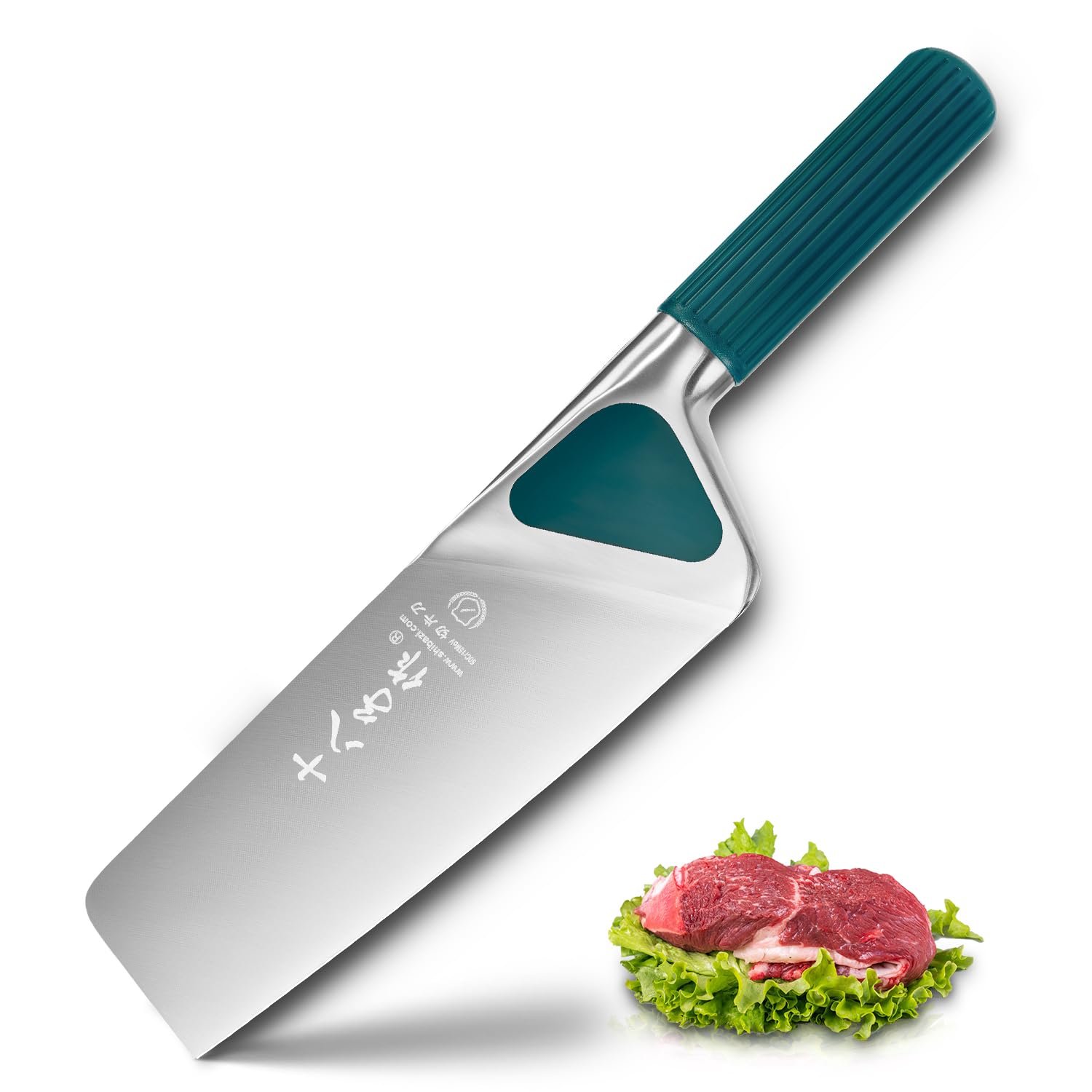 SHI BA ZI ZUO Meat Vegetable Kitchen Knife for Precise Slicing and Chopping Sleek and Wighted Bolster Enables Excellent Grip