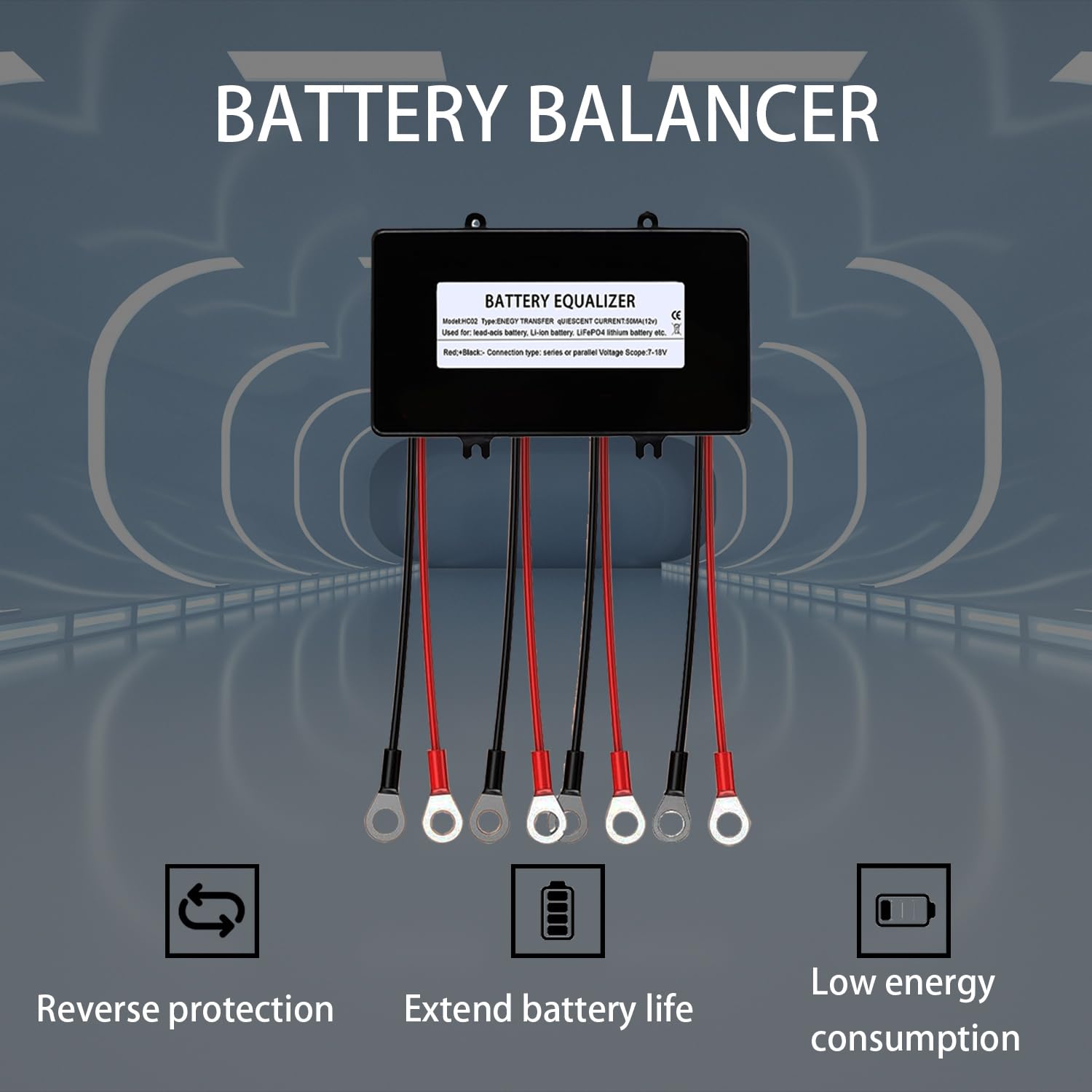 iSunergy Battery Equalizer 48V - Max 4 x 12V Battery Voltage Balancer for Gel Flood AGM Lead Acid Lithium Battery (HA02 Balancer)