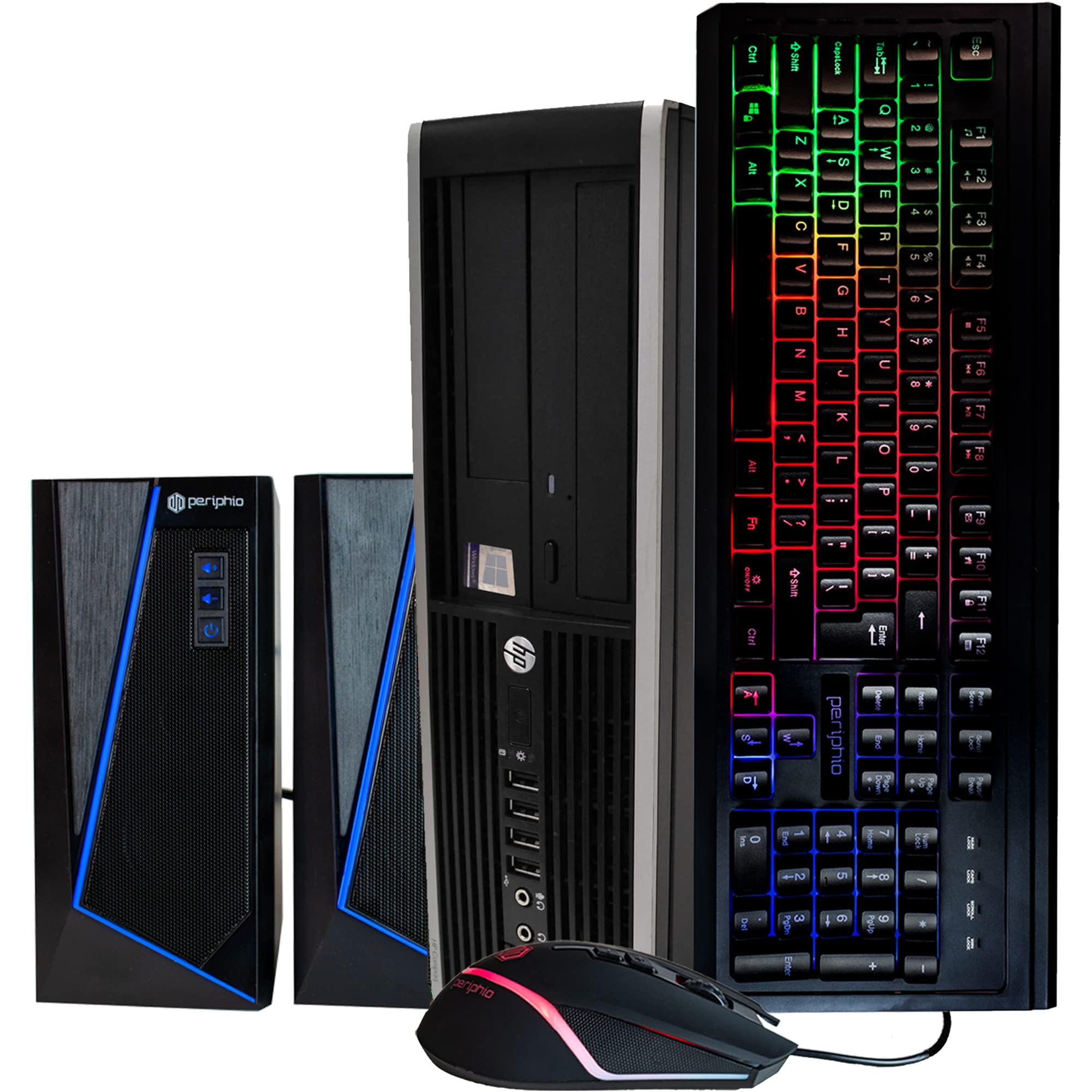HP EliteDesk 8300 Business Desktop Computer, Intel Quad Core i7, 16GB DDR3 RAM, 500GB HDD, DVD-ROM, Windows 10 Home, RGB Speakers (Renewed)