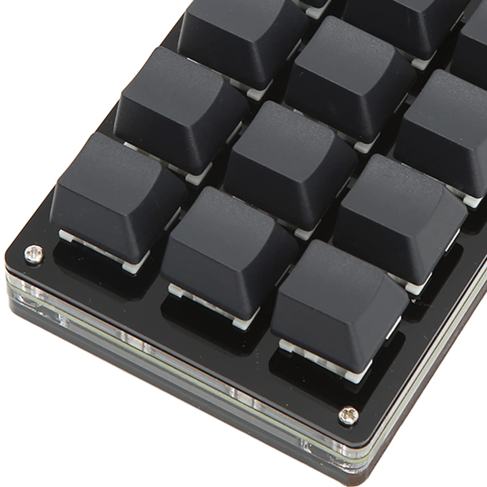 Programmable Macro Keyboard, Black DIY Mini Keyboard 2 Knobs for Gaming