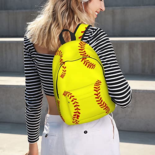 YOPIGOT Softball Canvas Backpack Softball Travel Backpack Softball Laptop Backpack For Men Women