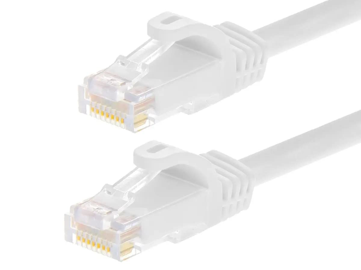 Monoprice Cat6 2ft White 12-Pk Patch Cable UTP 24AWG 550MHz Pure Bare Copper Snagless RJ45 Flexboot Series Ethernet Cable