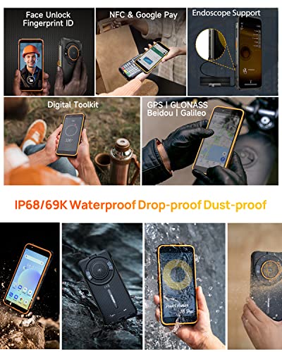 Ulefone Power Armor 16 Pro Rugged Smartphone, 9600mAh Battery, 122dB loudest Speaker, Android 12 4GB+64GB Rugged Phone, 16MP Rear Camera, Built-in Glare Flashlight, 5.93" HD+ Screen, Dual SIM 4G-Black