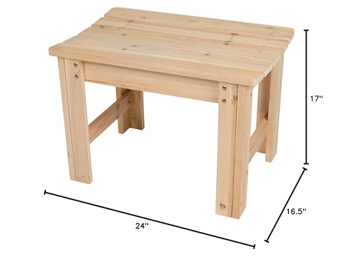 Shine Company Outdoor Wood Backless Patio Garden Bench, 2 Ft, Natural