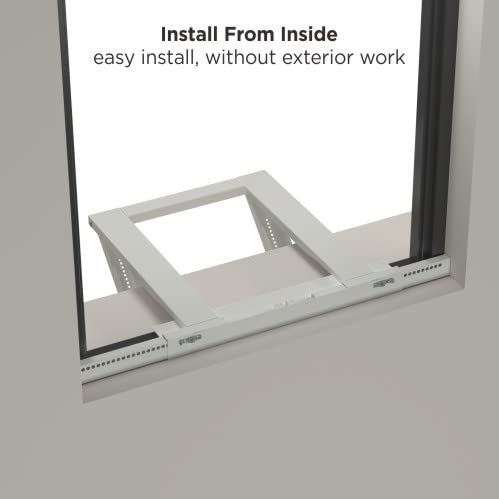 Mount Plus MP-AC-802L Window Air Conditioner Mounting Bracket | Easy to Install | Universal AC Mount | No Tools Required | Heavy Duty Steel Holds Up to 220lbs | All Weatherproof | Fits Hung Windows