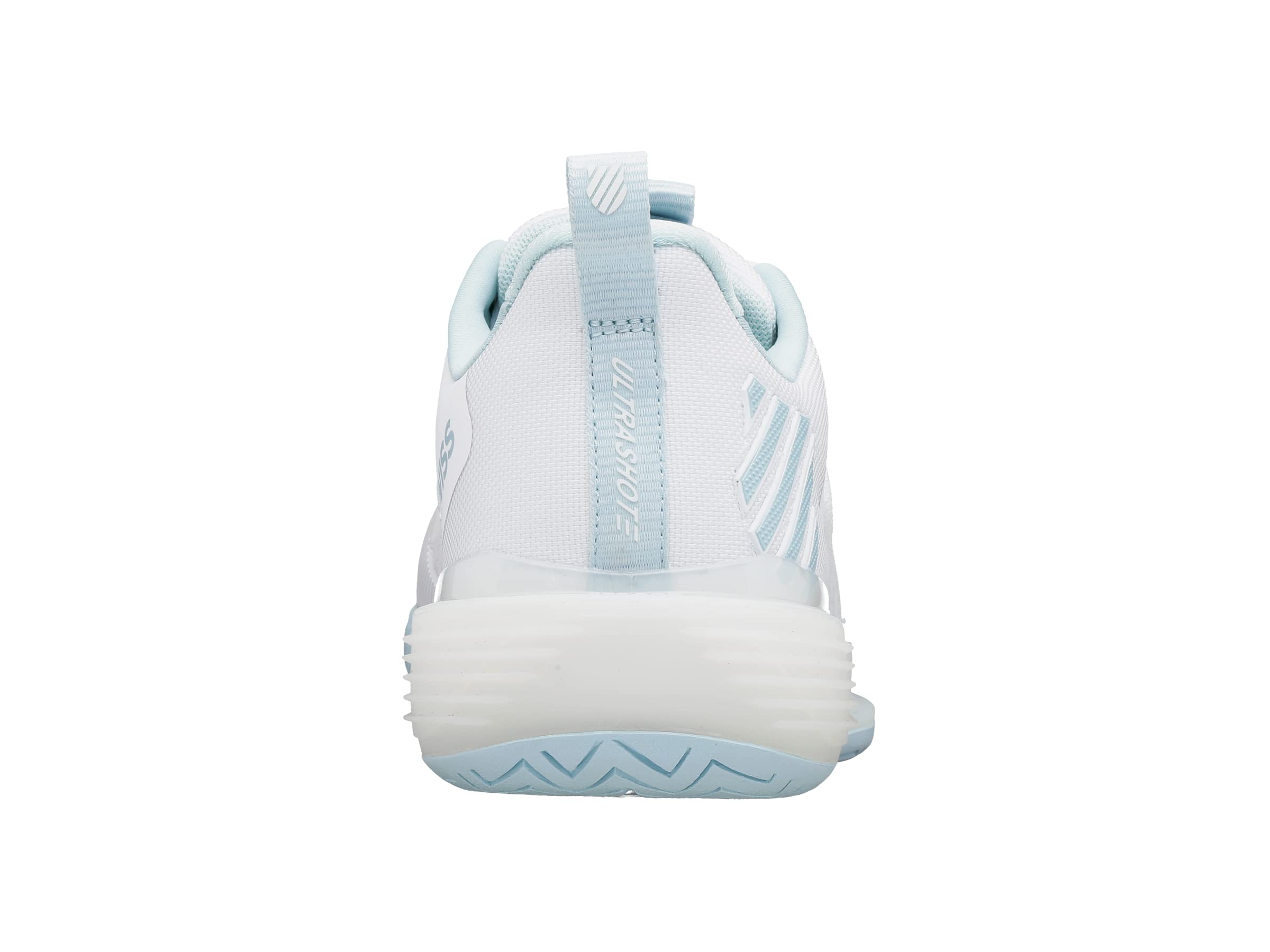 K-Swiss Women's Ultrashot 3 Tennis Shoe, White/Blue Glow, 8.5 M