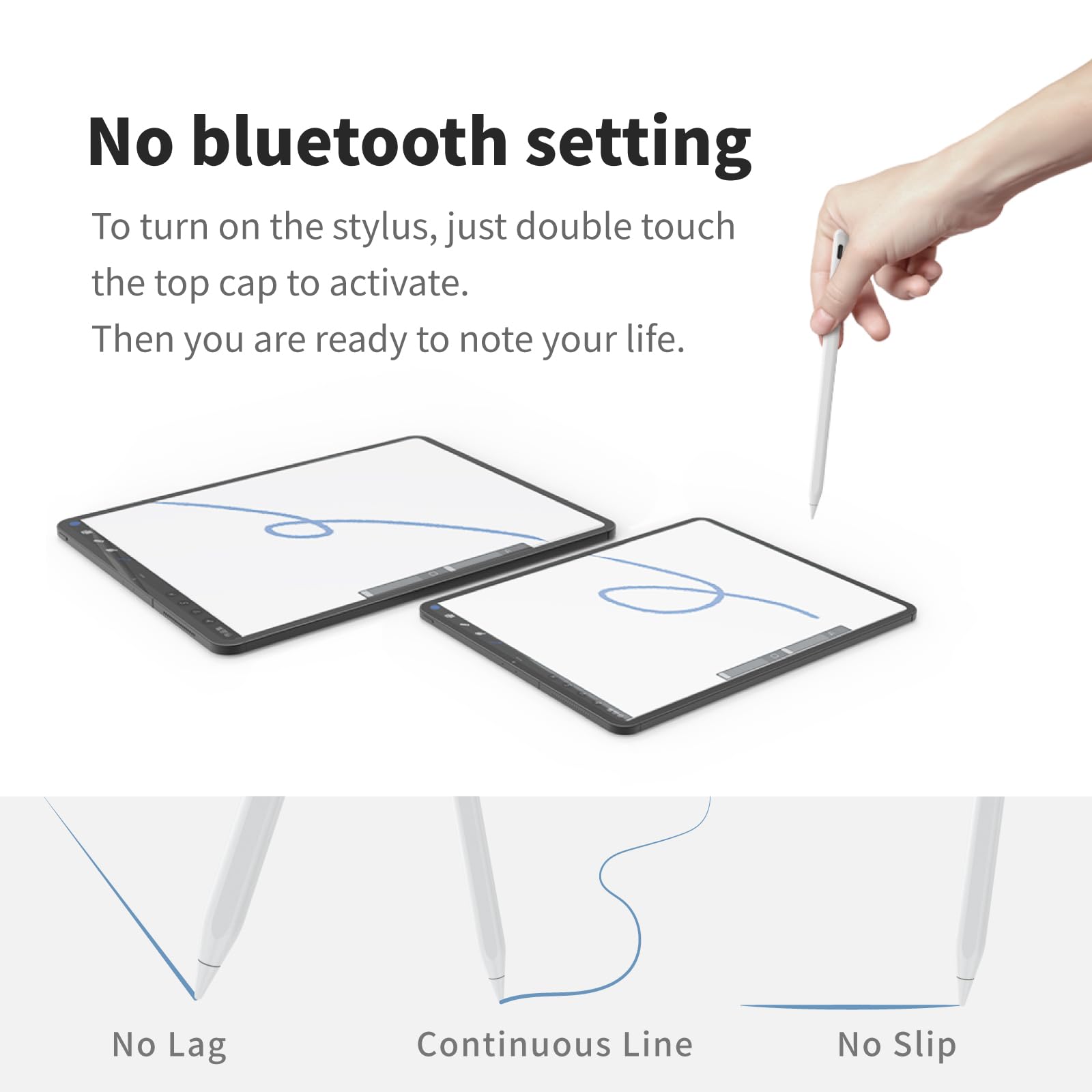 Penoval Stylus Pencil for iPads Active with Palm Rejection,Tilt Sensitivity,Magnetic for Touchscreen-Compatible with iPad Pro 11/12.9, iPad Air 3,4,5, iPad mini5/6 iPad6/7/8/9/10 After 2018, AX Ultra