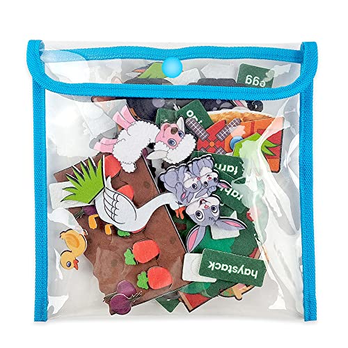 Mewise 64 Pieces Farm Animals Felt Story Pieces for Toddlers,Preschool,Storytelling Teaching Play Kits for Felt Board…