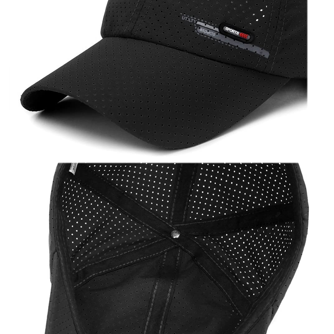 Lamdgbway Quick Dry Baseball Cap Breathable Mesh Cap Outdoor Running Sports Hat Black