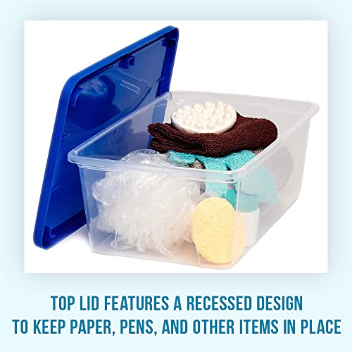 HOMZ 56 Quart Snaplock Clear Plastic Storage Tote Container Bin with Secure Lid and Handles for Home and Office Organization, 2 Pack