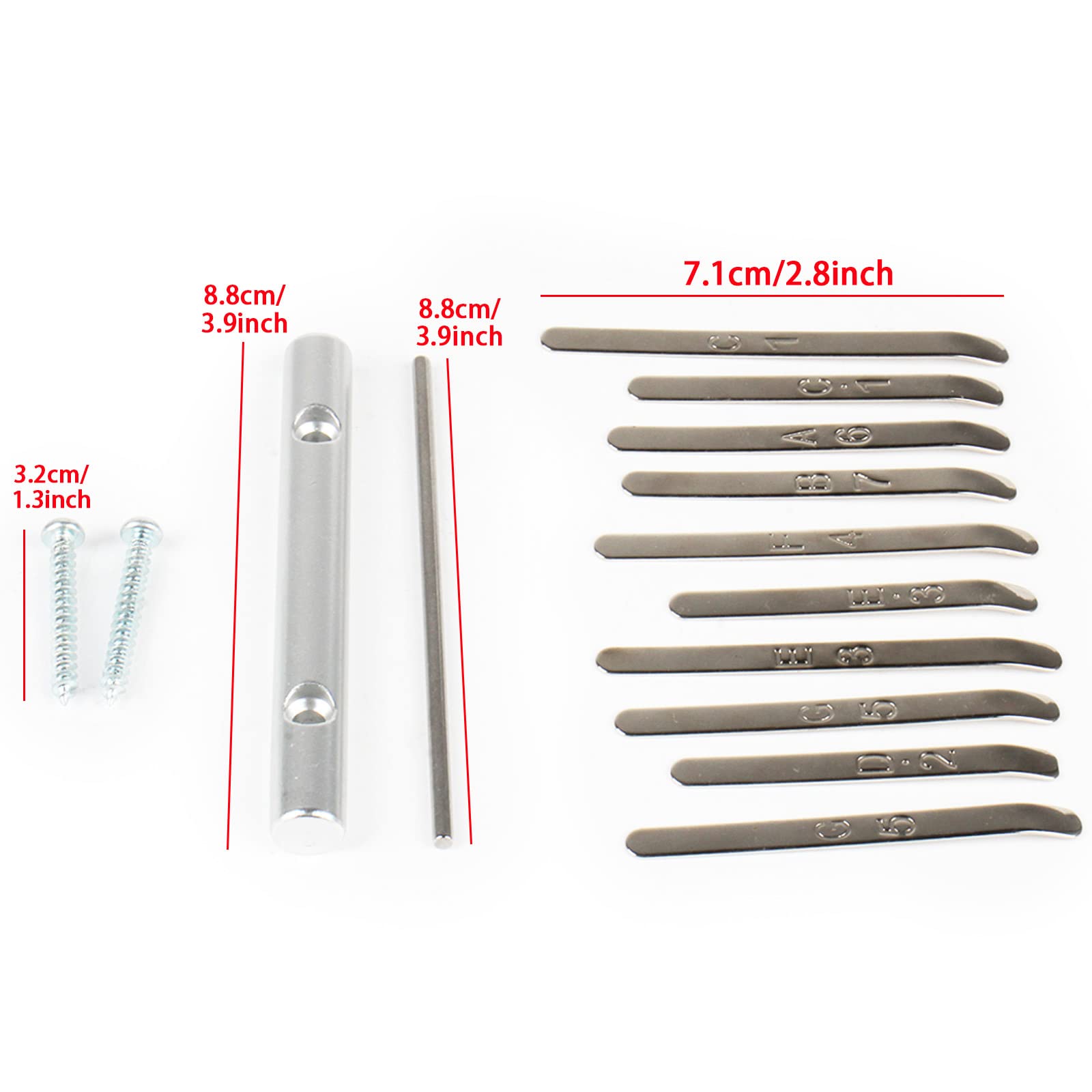Kadirosa Kalimba Thumb Piano 10 Keys Replacement Kit DIY Sets With Screw, Bridge Saddle, Kalimba Piano Accessories