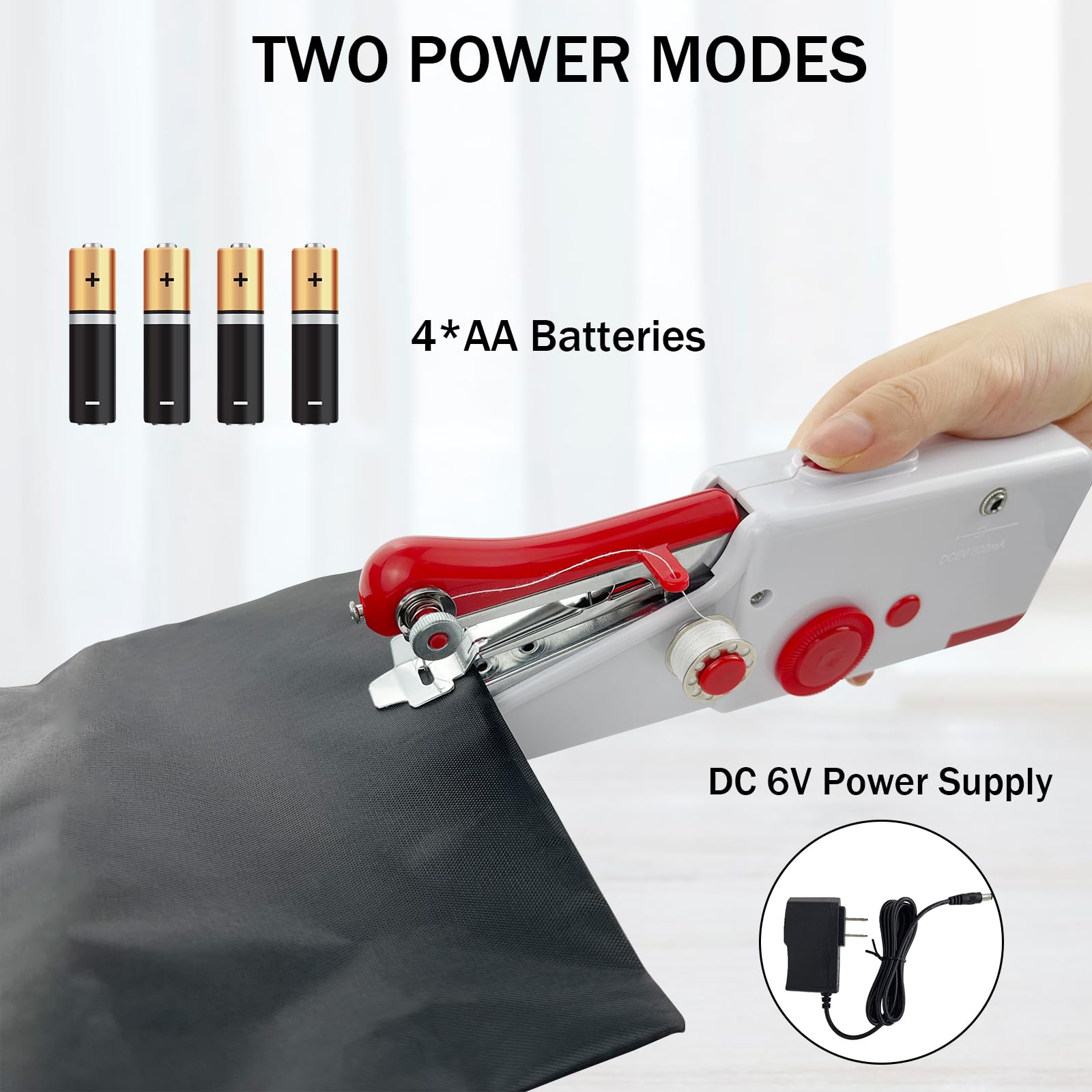 Handheld Sewing Machine, Mini Sewing Machine for Quick Stitching, Electric Portable Sewing Machine for Beginners, Hand held Sewing Device for DIY, Fabrics, Clothes, Home and Travel