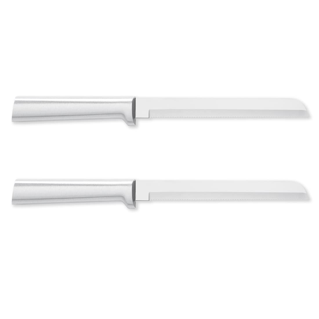 RADA Bread Knife Stainless Steel Serrated Blade with Aluminum, 6 Inches, Pack of 2
