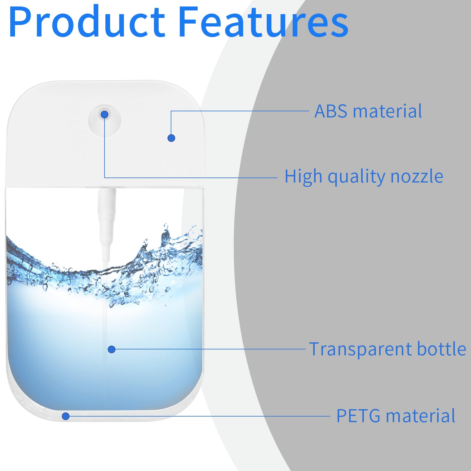 Rimoev 6 PCS Clear Spray Bottles, Portable Card Spray Bottles, 50 ML Refillable Plastic Perfume Atomizer Vials, Suitable Perfume, moisturizing water, hand sanitizer
