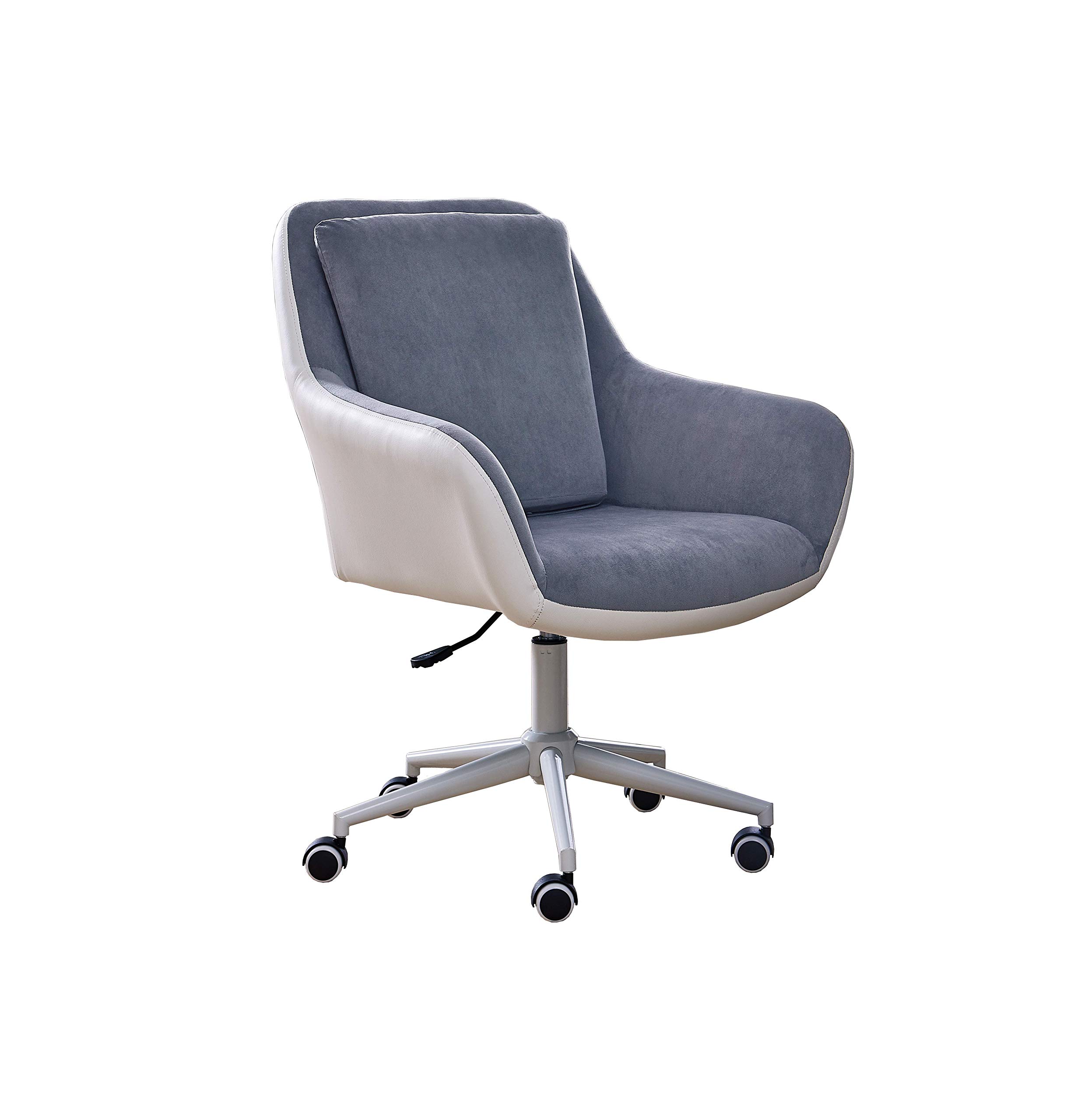 Home Office Chair Executive Mid Back Computer Table Desk Chair - White & Grey