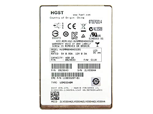 HGST HUSMM8040ASS201 Ultrastar SSD800MM 400GB 2.5inch MLC TCG SAS 12Gb/s SSD Solid State Drive 0B29643 Compatible Replacement Spare Part for Laptop and Desktop Systems