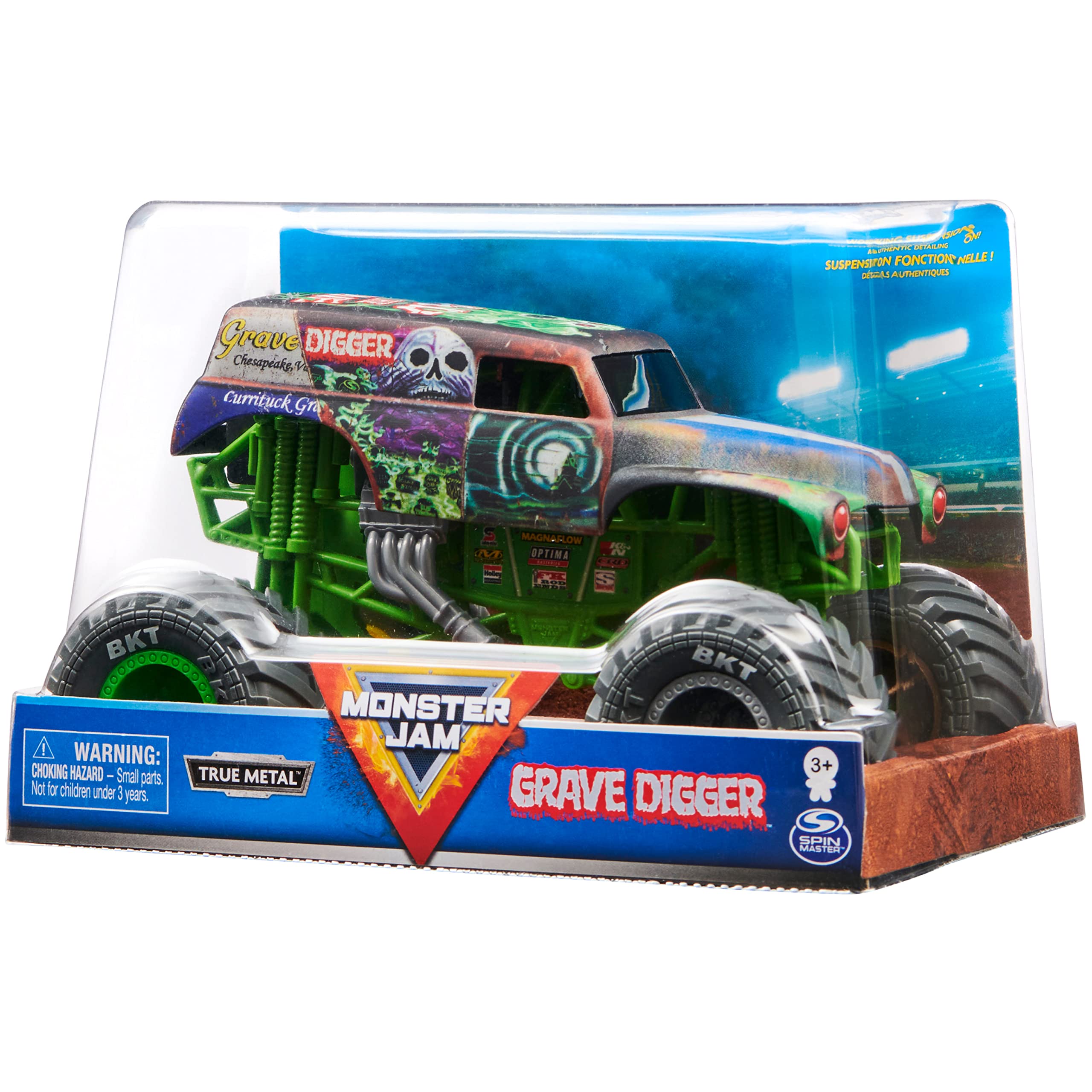 Monster Jam, Official Grave Digger Monster Truck, Collector Die-Cast Vehicle, 1:24 Scale