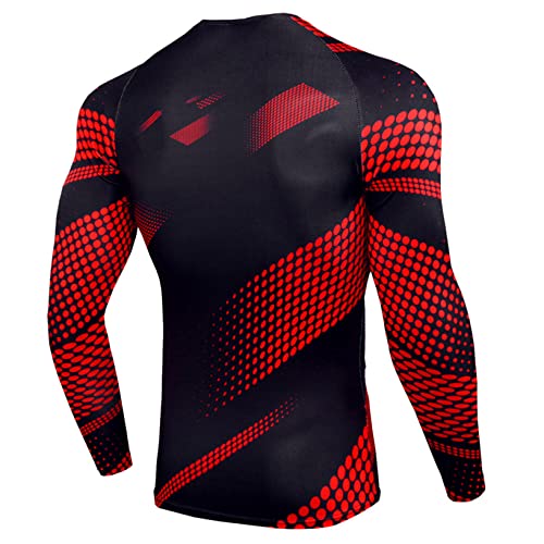 Kaerm Men's Athletic Long Sleeve Compression Shirts Athletic Tee Hiking Fishing Workout Tops Type M XX-Large