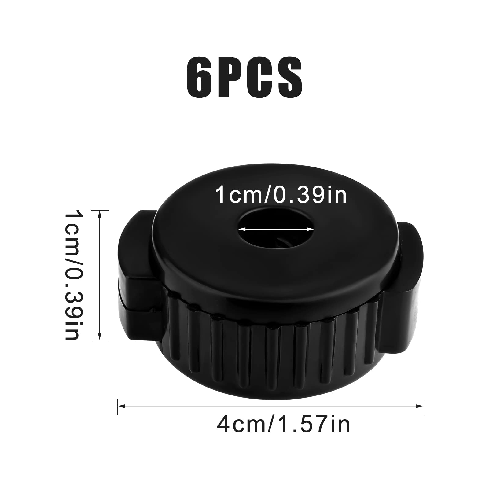 LUTER 6pcs Plastic Cymbal Nut 8mm, Black Cymbal Nut Quick Release Drum Cymbal Wing Nuts Cymbal Replacement Accessories for Percussion Instrument Part