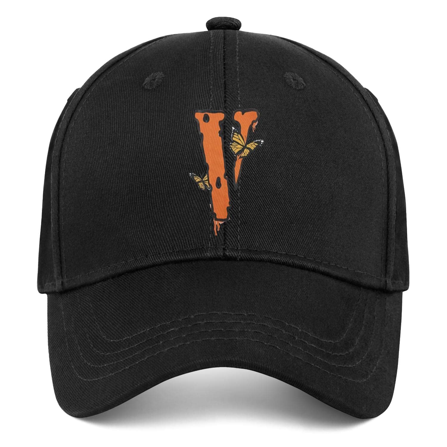 JIOJSDS Black Big V Baseball Caps for Men Women Cotton Trucker Cap Skateboard Cap Hat