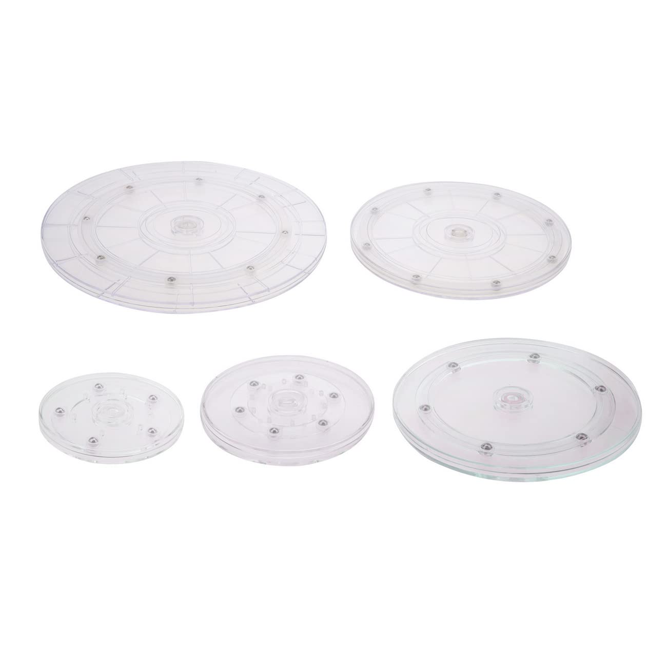 Kepfire 8 inch Acrylic Lazy Susan Turntable Clear Organizer Bearing Revolving Display Base Kitchen Pantry Cabinet Decorating Spice Cake Rack