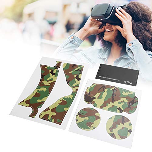 Kafuty-1 Decal Stickers Skin for Oculus Quest 2 VR Headset and Controller, Vinyl Decal Skin for VR Headset and Controller, Virtual Reality Protective Accessories (Army Green Camouflage)