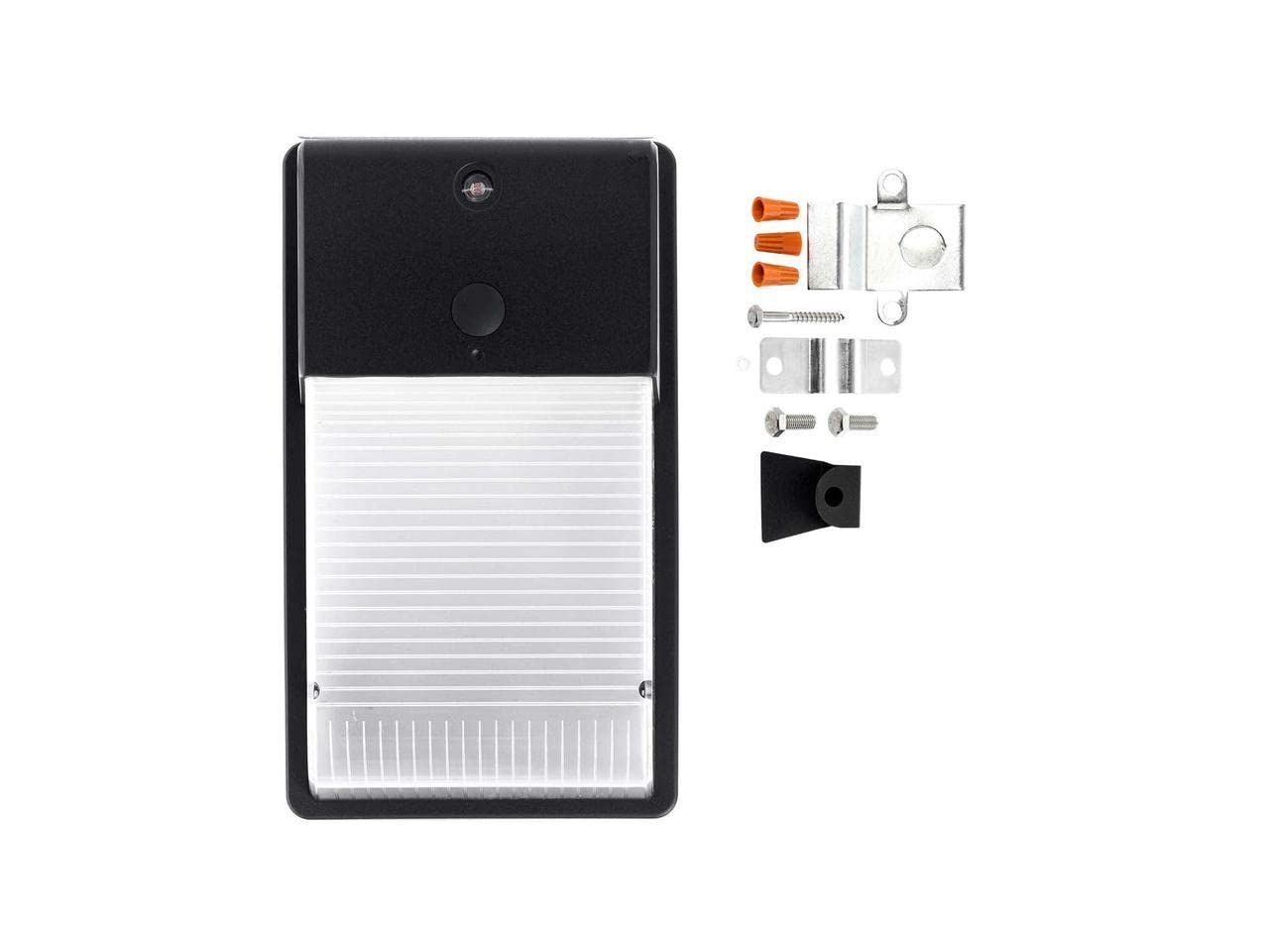 Home Zone Security LED Wall Pack Light - Outdoor Hardwired Dusk to Dawn Ultra Bright 3000K Warm LED Wall Light, Black (ES00756V)