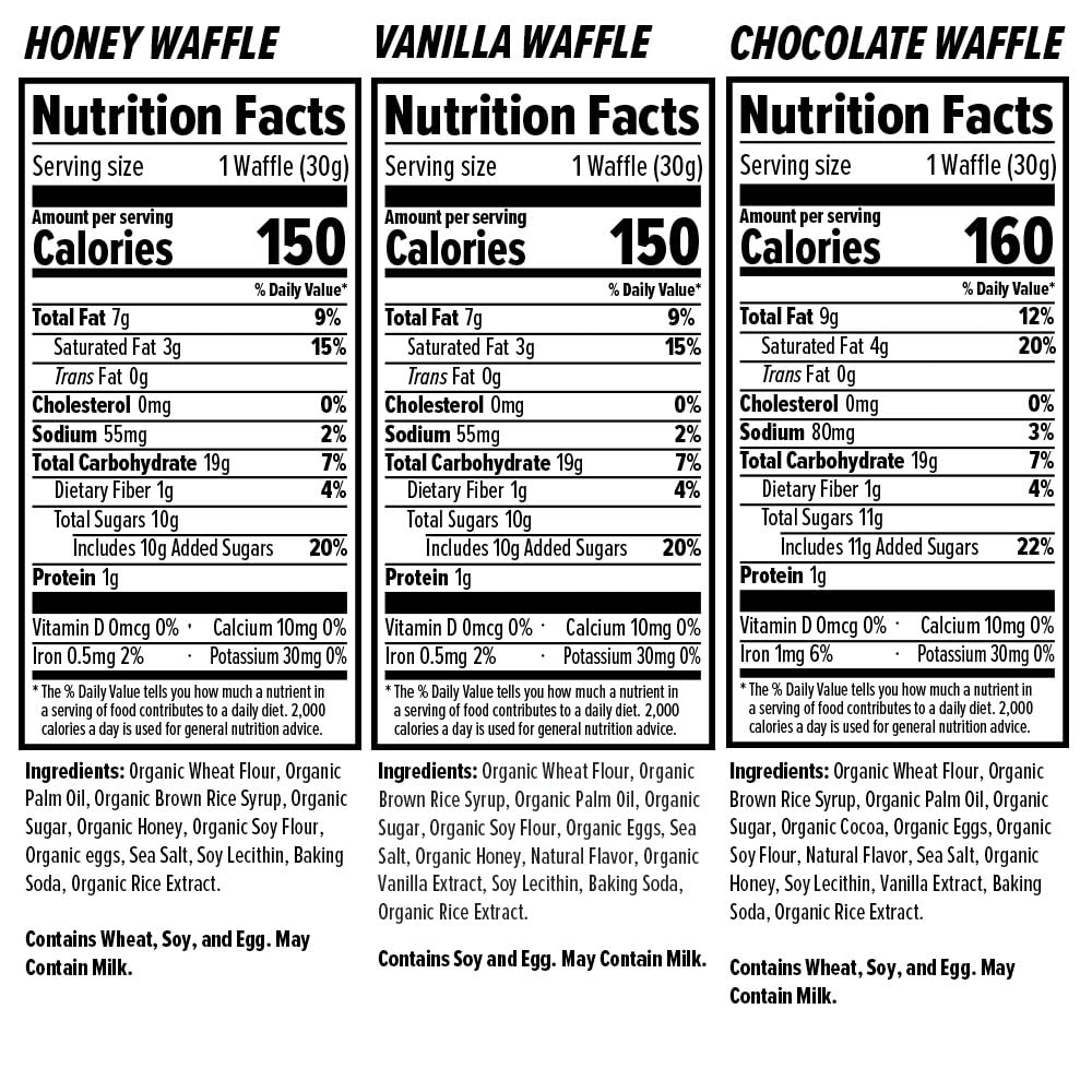 Honey Stinger Organic Waffles - Variety Pack – 12 Count – 4 of Each Flavor – Energy Source for Any Activity – Honey, Vanilla & Chocolate – Plus Sticker and Custom Polybag