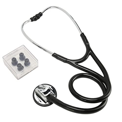 Single Head Stethoscope, Single Tube Comfortable Multifunctional Adjustable Cardiology Stethoscope Horseshoe Shape with Storage Case for Doctors