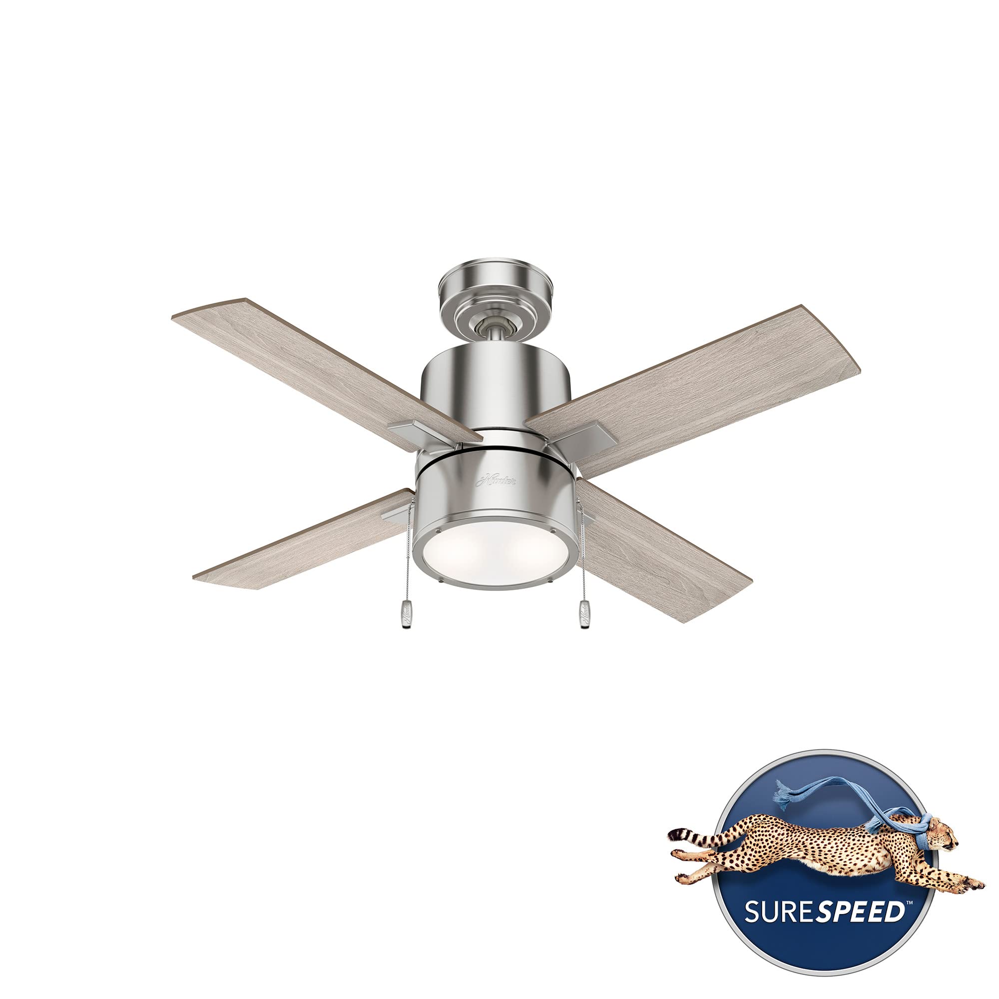Hunter Fan Company 53432 Beck Ceiling Fan, 42, Brushed Nickel Finish