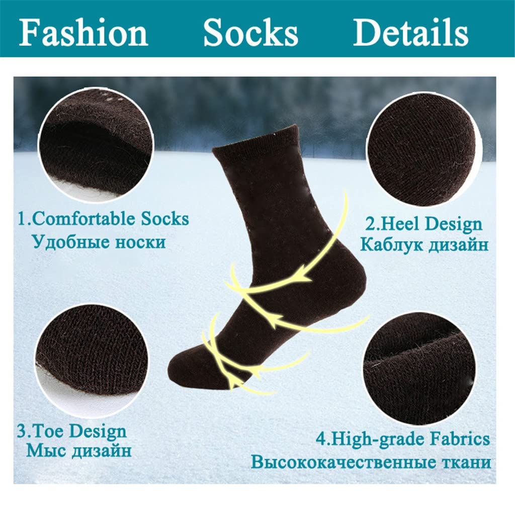 JIESEING 5 Pairs/Lot Men Female Socks Winter Warm Cashmere Socks Breathable Solid Colors Mens