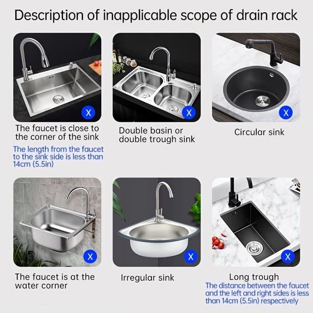Kitchen Faucet Splash-Proof Draining Rack | Non-Slip Countertop Pad | Storage Rack Mat for Faucet to Keep Sponge | Water Collection Pad | White Rack | Orange Rack (Orange)