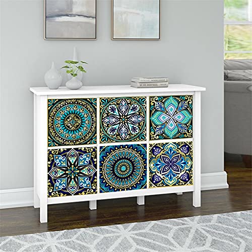 IULJH 10pcs/Set Pattern Tiles Sticker Kitchen Oil-Proof Bathroom Waterproof Art Mural Surface Crystal Film PVC Wallpaper (Color : D, Size : 15cm*15cm*10pcs)