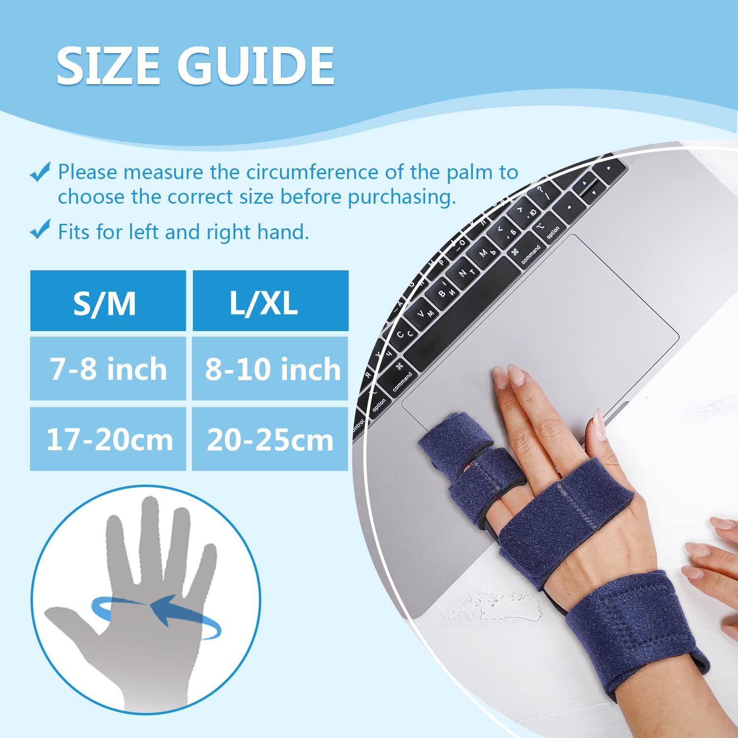 joingood 2 Finger Splint, Trigger Finger Splint for Broken Finger, Adjustable Two Finger Splint for Straightening, Sprains, Mallet Injury, Arthritis, Full Hand and Wrist Support