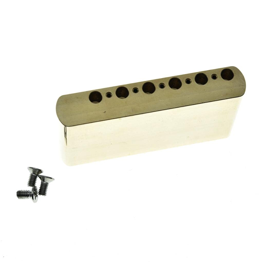 KAISH Solid Brass Standard Tremolo Block Modern 2-1/16" Guitar Bridge Block Fits American Standard Strat
