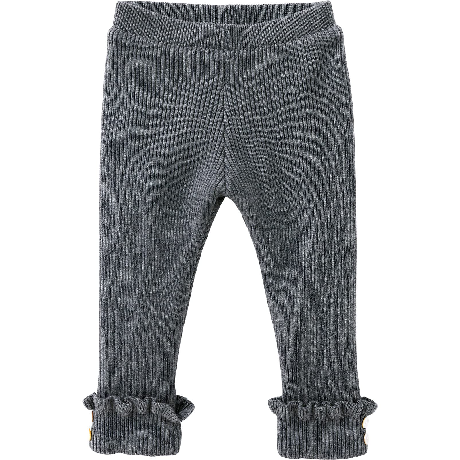 pureborn Baby Girls Winter Leggings Thick Fleece Lined Elastic Tights Warm Pants 12-24 Months Dark Grey