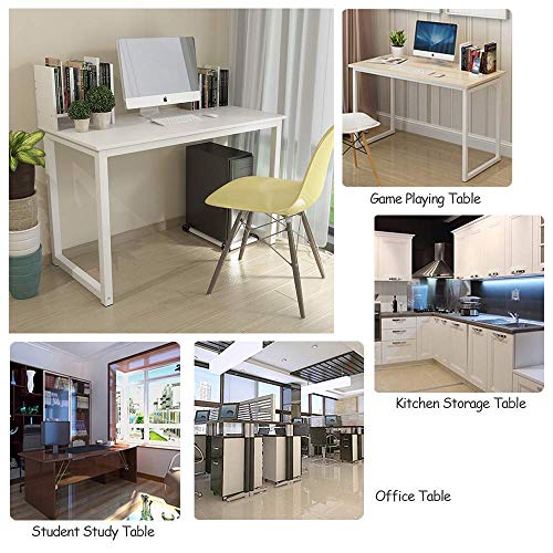 HomeSailing Black I Shape Computer PC Gaming Desk Table 41” Modern Wood Office Home Workstation Writing Study Desk(Black)