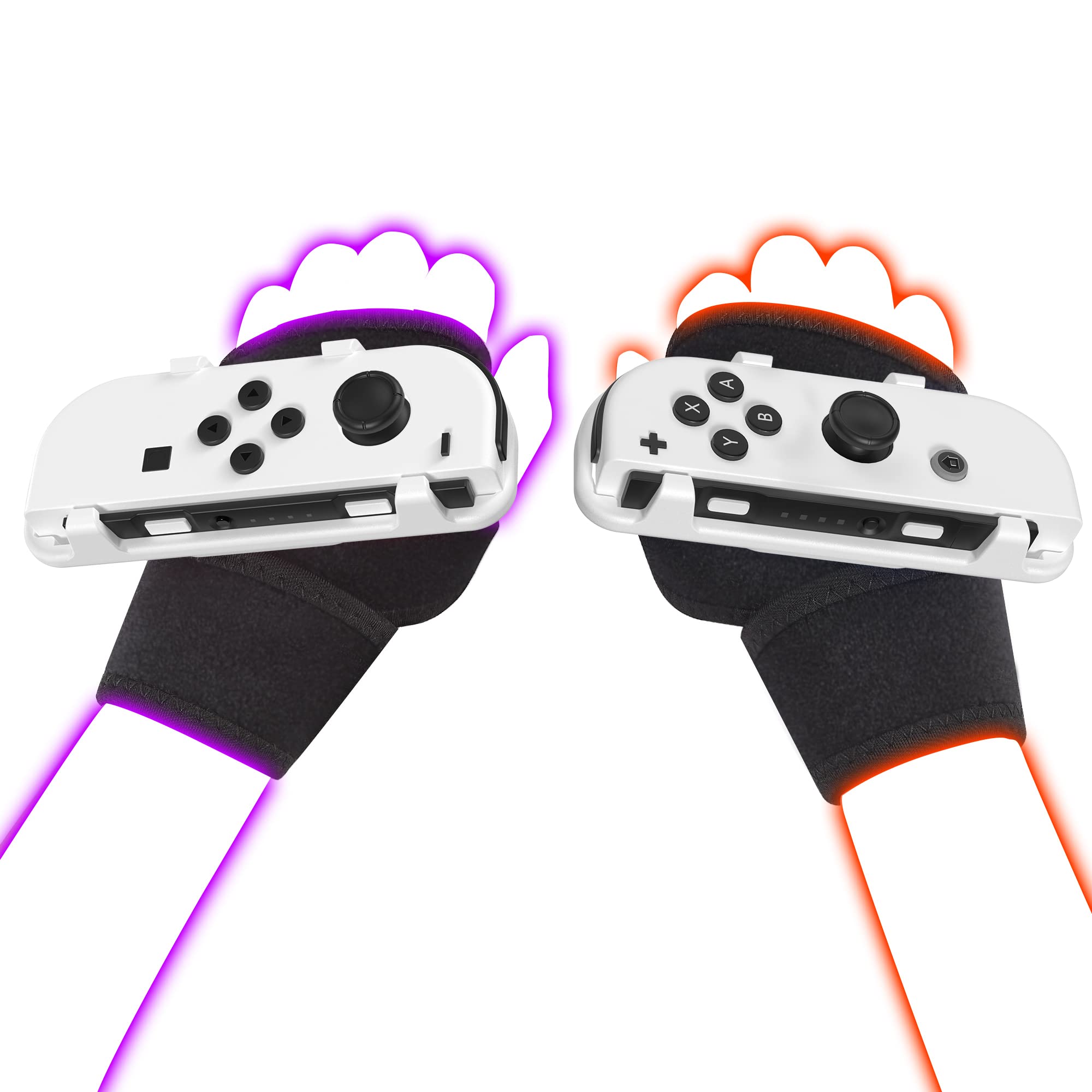 Leyu Smart Switch 2024 Just Dance JoyCon Grip(2 Pack) Party Gift Wrist Strap Boxing Design (Free The Hands,Dance Freely with Rhythm) for Switch Just Dance 2023 2022 2021 2020 2019 White